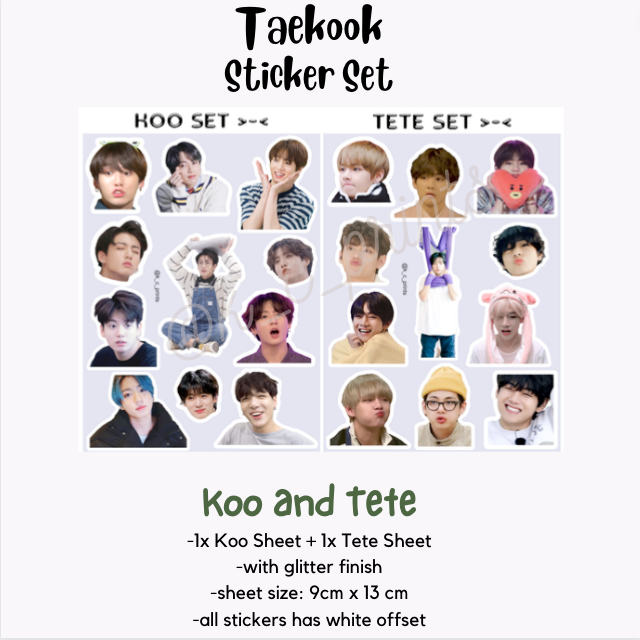 BTS Jungkook Taehyung V Sticker Set Fanmade Taekook Love Mail Sticker Pack Deco | Lazada PH