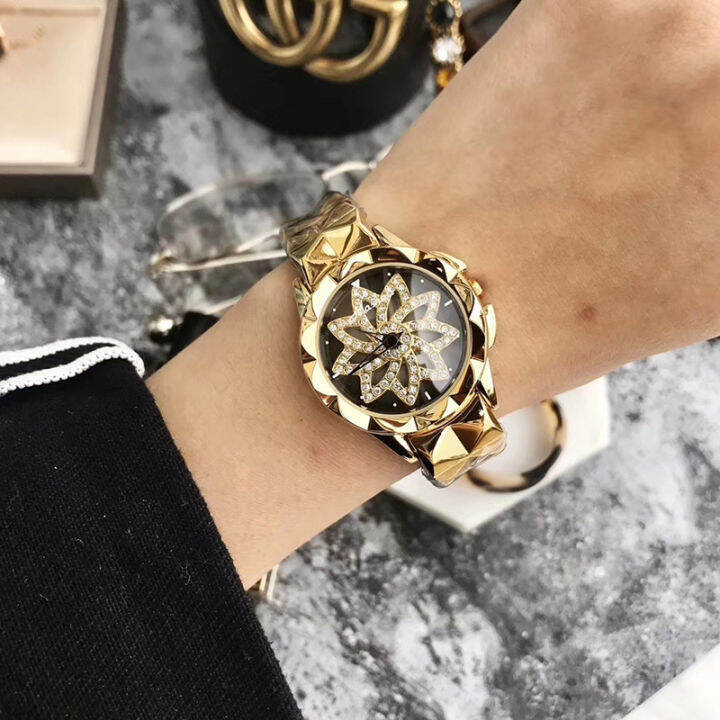 นาฬิกาผู้หญิงนาฬิกาดั้งเดิม Mashali แบบมีทองคำสีกุหลาบหมุนได้360 ° หมุน ...