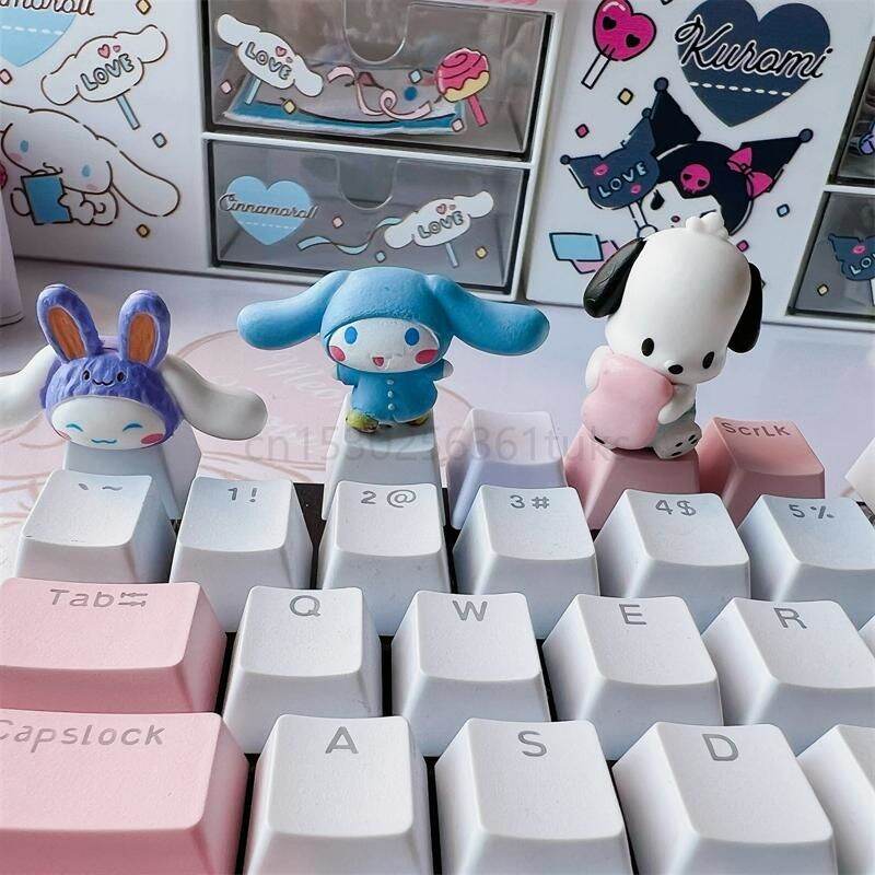 Sanrio Kawaii Cinnamorol Keycaps Mechanical Keyboard Caps Hello Kitty ...