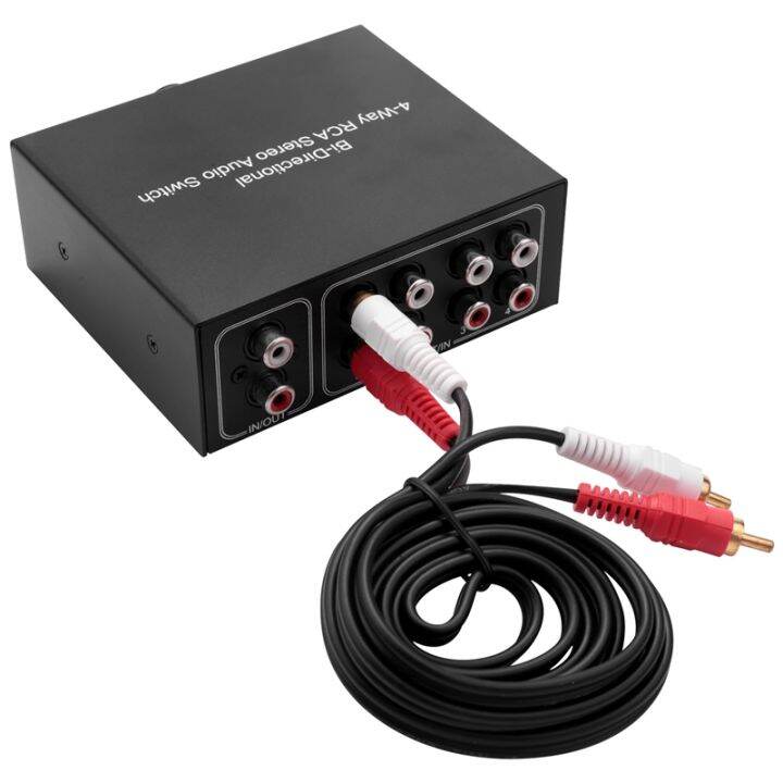 4 Way Bi-Directional RCA Stereo Audio Switch 1 in 4 Out or 4 in 1 Out L/R Jack Sound Channel RCA ...