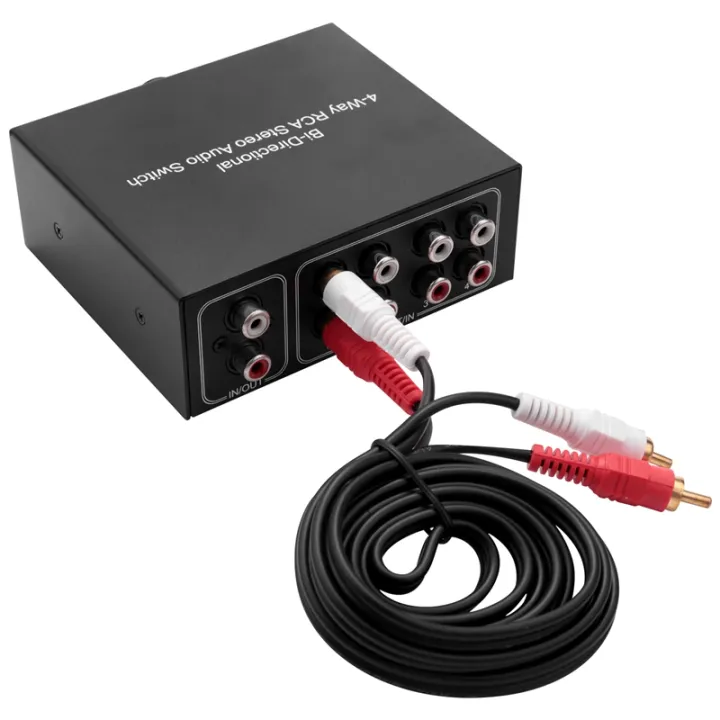 4 Way Bi-Directional RCA Stereo Audio Switch 1 in 4 Out or 4 in 1 Out L ...