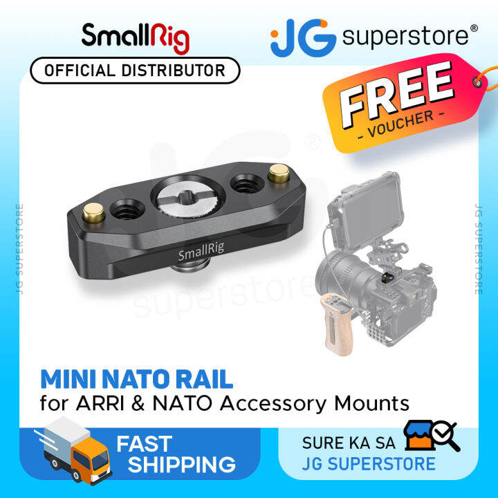 SmallRig 35mm / 48mm Mini Aluminum NATO Rail with ARRI-Style Locating ...