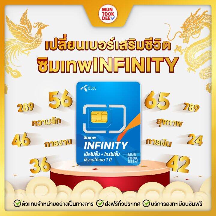 [ เบอร์มงคล เลขมงคล เบอร์สวย เบอร์ดี ] ซิมเน็ต ซิมรายปี ดีแทค infinity 6Mbps ไม่อั้น โทรฟรีทุก ...