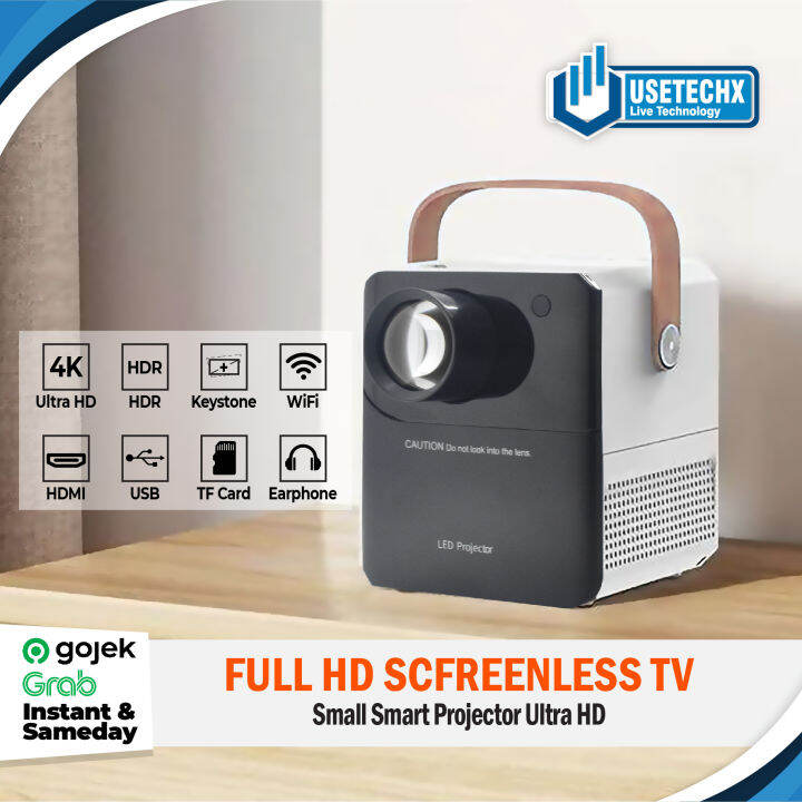 Proyektor Android Smart Projector UltraHD 4K 1024 Screenless TV ...