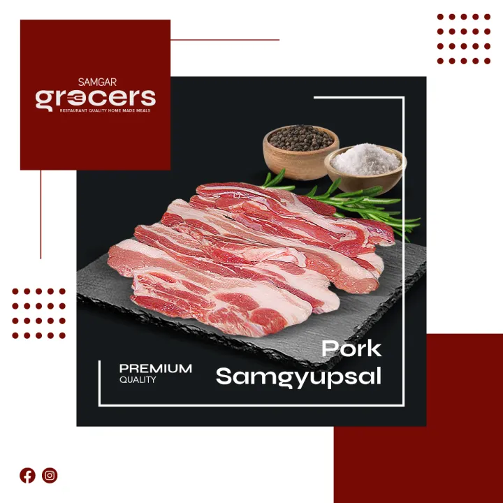 SAMGAR Grocers Pork Samgyeopsal Pork Belly - 1 Kilo Premium Sliced ...