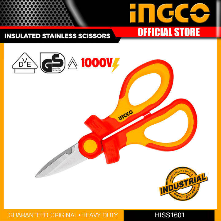 Ingco HISS1601 Industrial Insulated Scissors with Stainless Blade 1000V ...