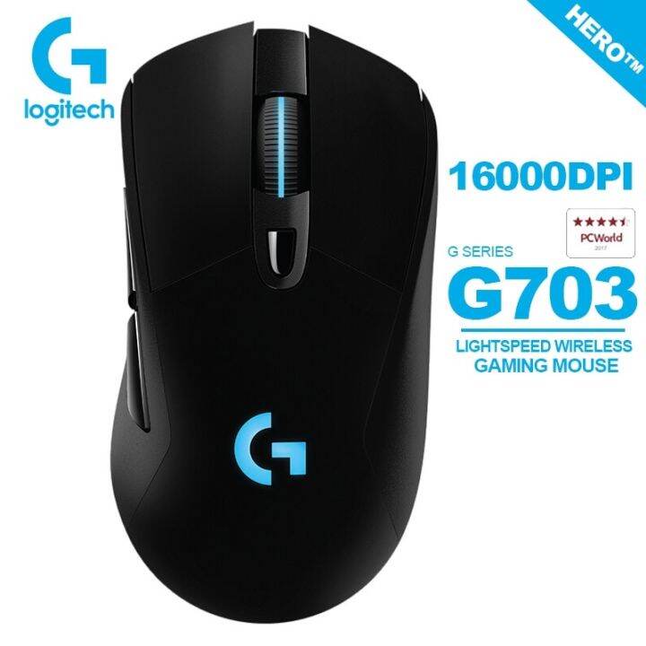 Logitech G703 Lightspeed HERO Sensor Gaming Mouse RGB 16000DPI Game Mouse Wireless Rechargeable ...
