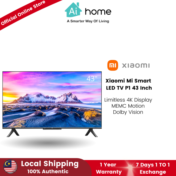 Xiaomi Mi Smart LED TV P1 (43 Inch) | Limitless 4K Display | MEMC ...