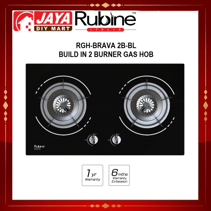Rubine RGH-BRAVA 2B-BL Built In 2 Burner Gas Hob JAYA DIY MART | Lazada