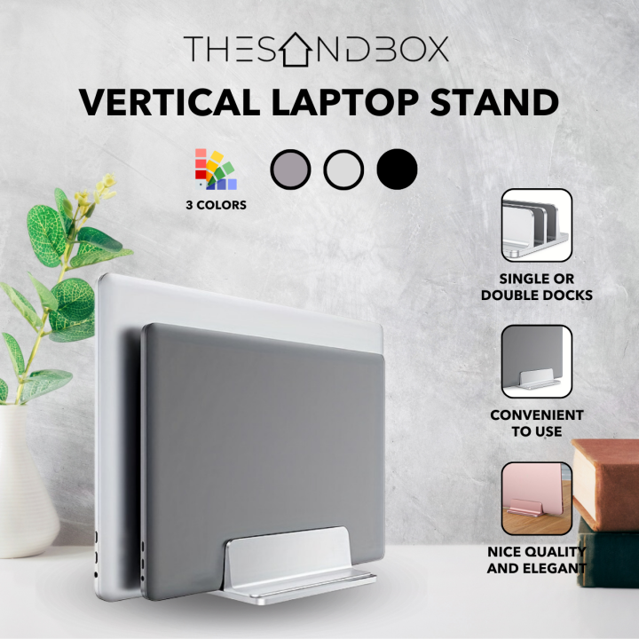 Vertical Laptop Stand [ Holder Single Slot 17 Inch Double Laptop ...