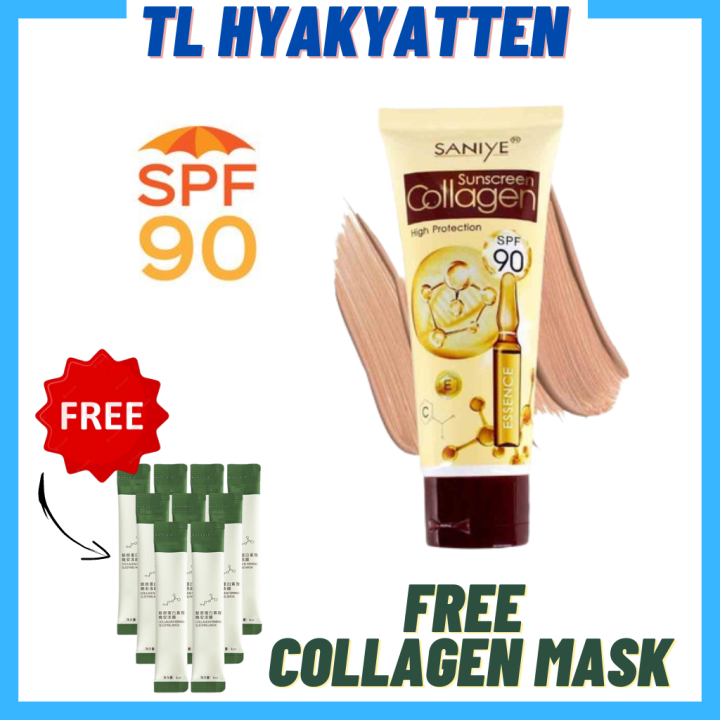 100% ORIGINAL SANIYE SUNSCREEN COLLAGEN SUN PROTECTION AND WHITENING SUNBLOCK FACE CREAM SPF 90 ...