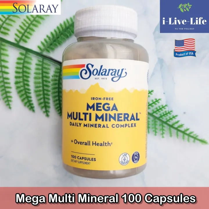 Solaray - Mega Multi Mineral With iron or Iron-free แร่ธาตุรวม 15 ชนิด ...