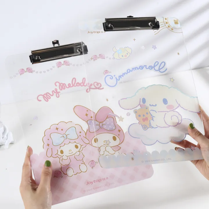 Kawaii Sanrio Board Clip My Melody Kuromi Cinnamoroll A4 Acrylic ...