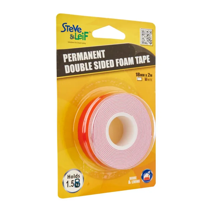 Steve & Leif White Permanent Double Sided Foam Tape (10mm x 2m ...