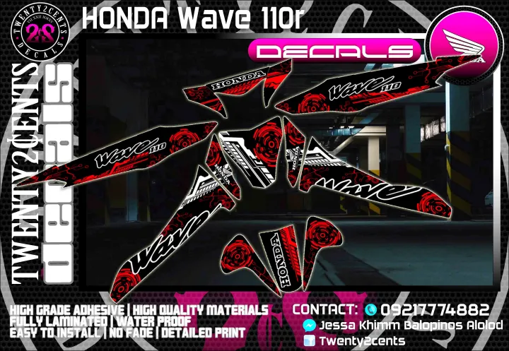 honda wave 110r decals sticker red circuit | Lazada PH