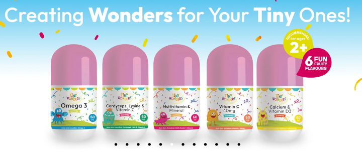 TINY WONDERS KIDS GUMMY 60s (omega 3, multivitamins, vitamin c, lysine ...