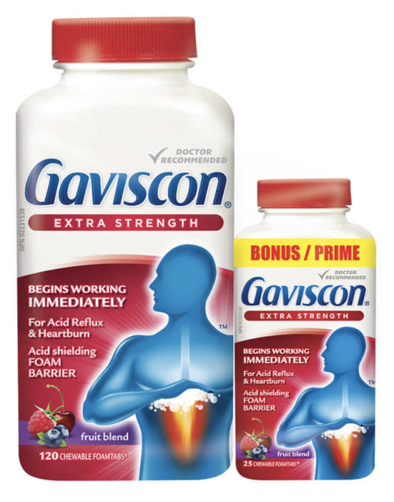 Gaviscon Extra Srenght 120 Chewable Foamtabs + Bonus 25 Chewable ...