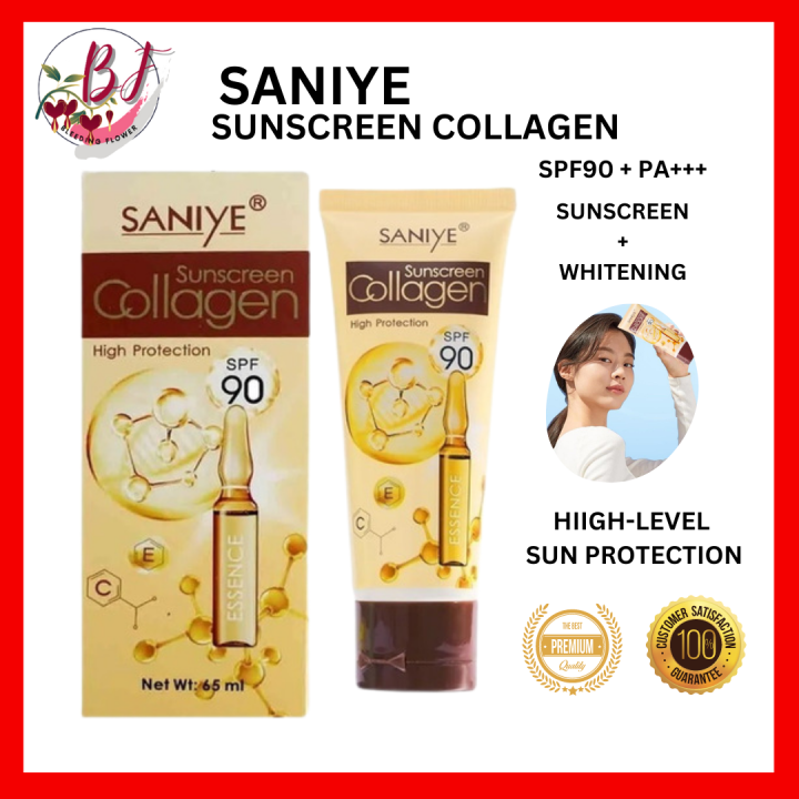 SANIYE SUNSCREEN COLLAGEN SUN PROTECTION AND WHITENING SUNBLOCK FACE CREAM SPF 90, Premium ...