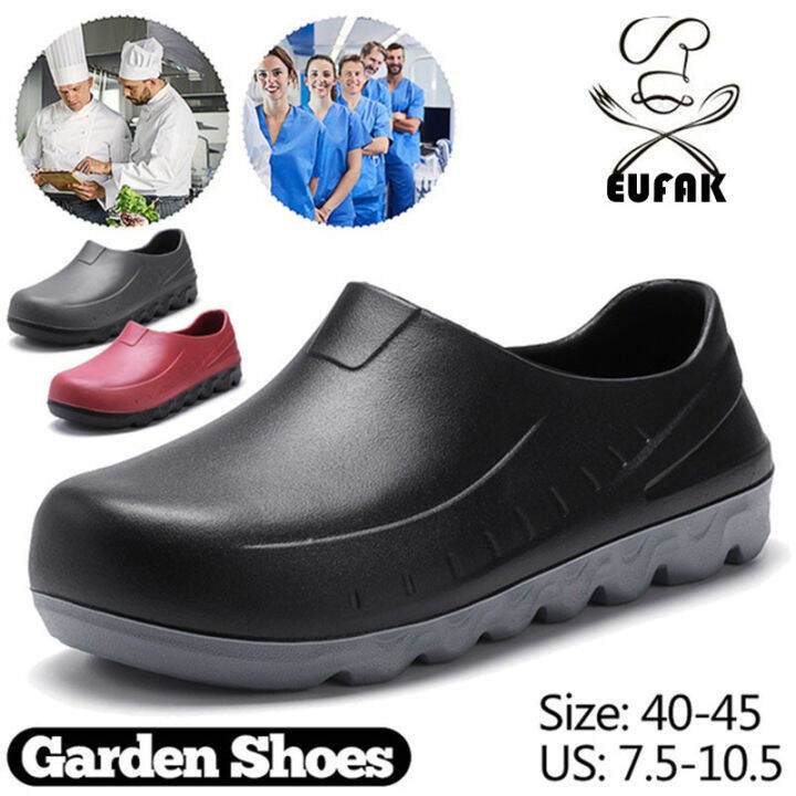 Big Size 38-49 Chef Shoes for Men Kitchen Shoes Black Oil-proof Master ...