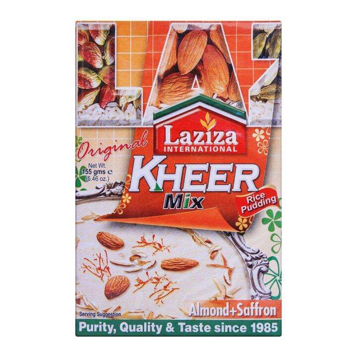 Laziza Kheer Mix Rice Pudding Almond and Saffron 155 Grams (5.46 OZ ...