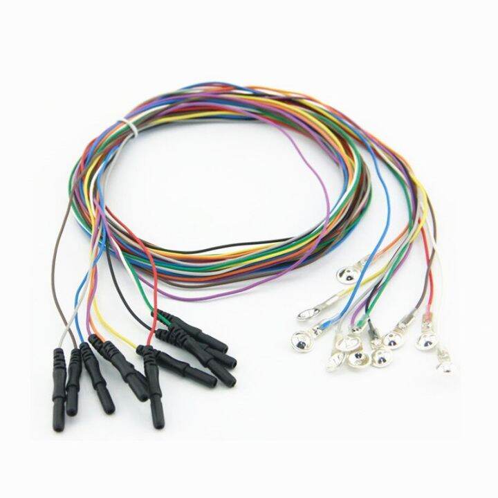 Din 1.5mm EEG Cable Leadwires Silver Plated Cap Electrodes, 10 Wires ...