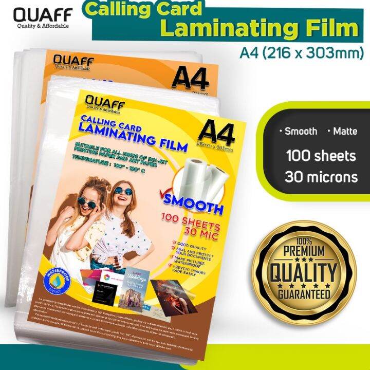 QUAFF Calling Card Laminating Film Matte Glossy 30micron Hot Lamination ...