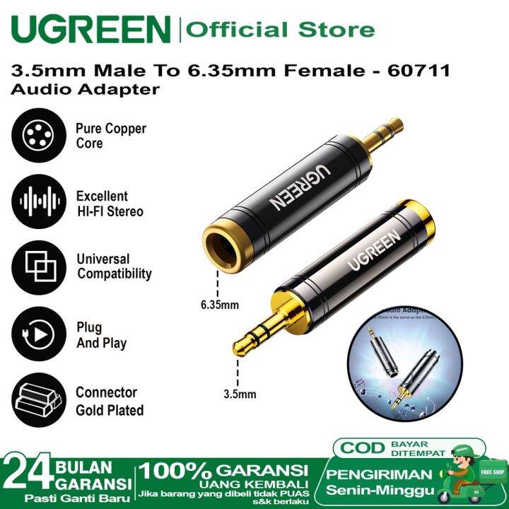 UGREEN Converter Audio Jack 6.5mm Female To 3.5mm Male Adapter 60711 | Lazada Indonesia