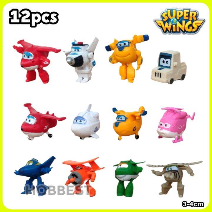 Action Figure SUPER WINGS 4cm isi 12 pcs Miniatur Pajangan Mainan ...