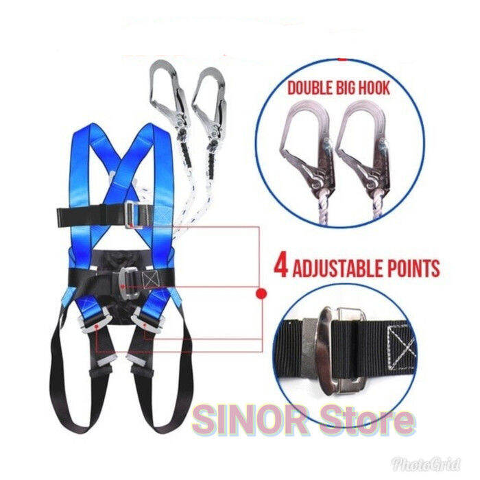 Full Body Harness Double 2 Big Hook Besar Plus Tali Dada Gosave Safety ...