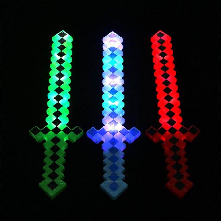 hot Minecraft Sword Toy LED Peripheral Sounding Flashing Model Game 24 ...