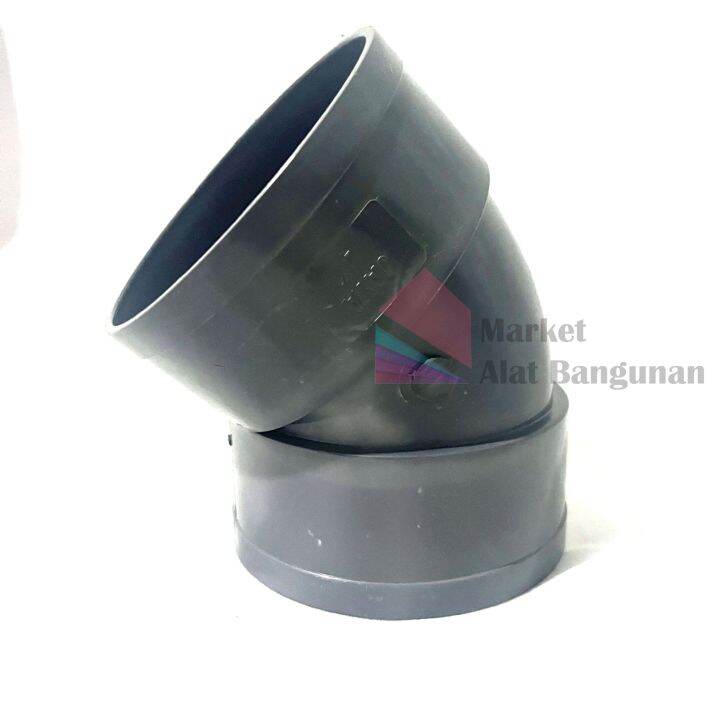 Knee 45 Derajat PVC DV 4" JAYA / Knie Elbow 45° 4 Inci / Keni Bengkokan ...