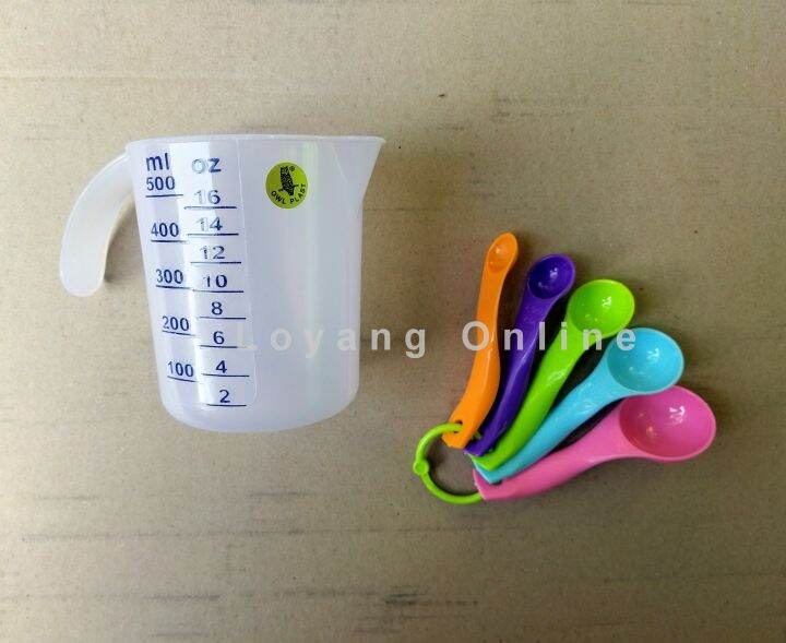 GELAS UKUR 500ML DAN SENDOK TAKAR 5 UKURAN | Lazada Indonesia