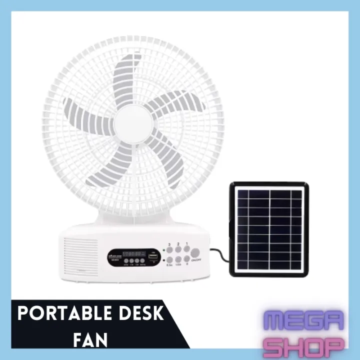 Desktop Electric Fan Solar Fan Portable Fan With Speaker GD Super GD ...