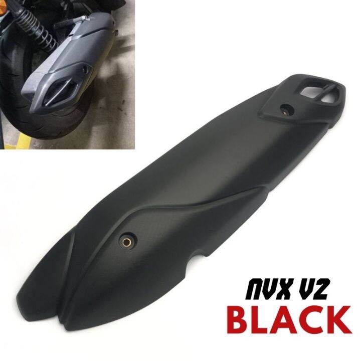 Exhaust Cover (Long) BLACK NVX155 V2 V3 AEROX155 Muffler Side Cover ...