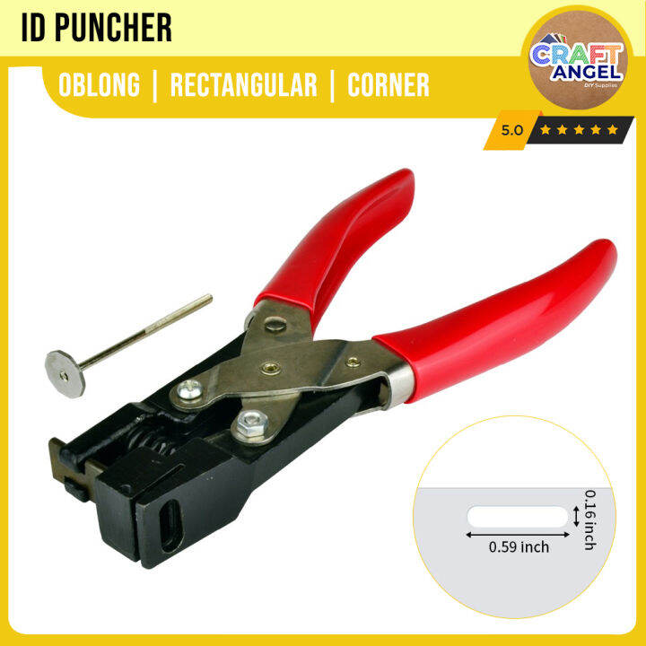 PVC Rectangular Puncher for ID Making Badge Paper Card Handheld Puncher ...