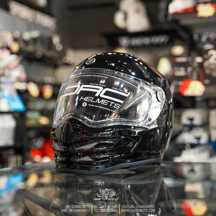 หมวกกันน็อค TORC รุ่น T-9 Retro Gloss Black | Lazada.co.th