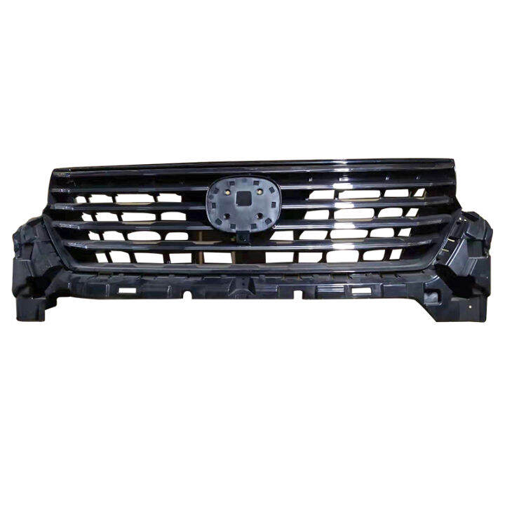 The decorative bright strip under the radiator grille of the upper ...
