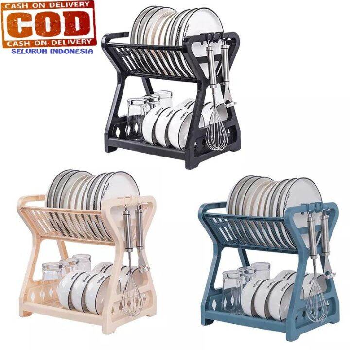 RAK PIRING PLASTIK 2 SUSUN RAK PIRING 2 TINGKAT RAK PIRING MINIMALIS ...