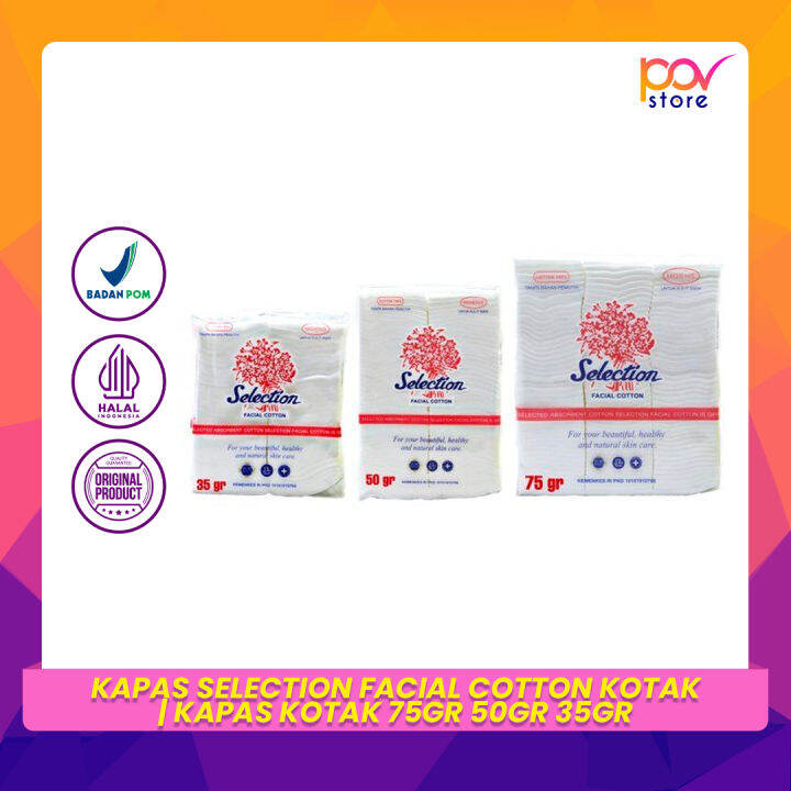 Kapas Selection Facial Cotton Kotak Kapas Kotak 75gr 50gr 35gr| POV ...