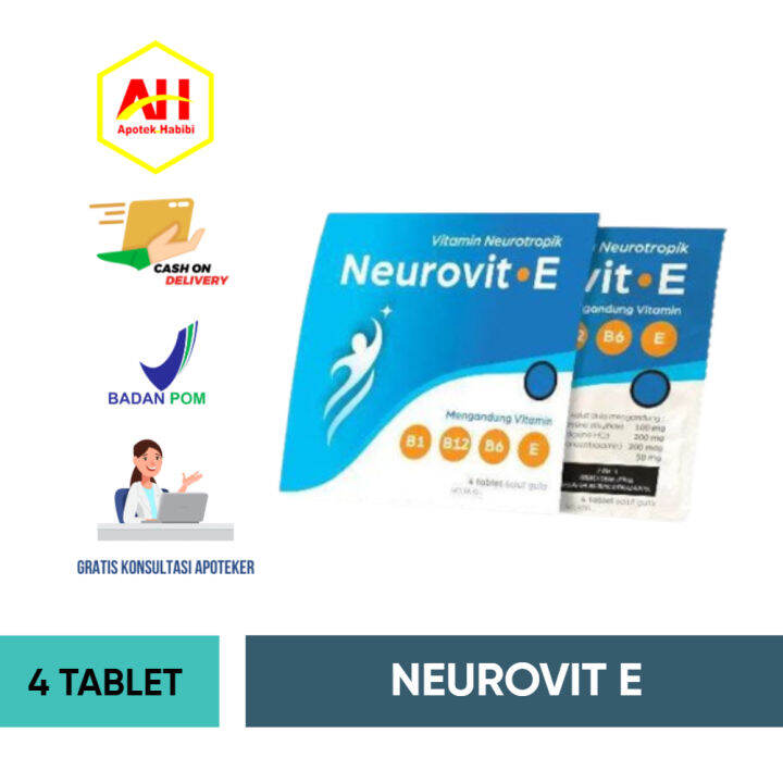 Neurovit E 1 strip isi 4 tablet Obat Nerovit Neropit Vitamin Neurotopik ...