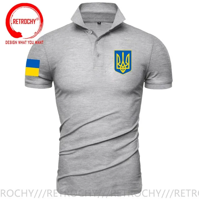 Ukraine Logo Ukrainian Polo Shirt Coat Of Arms UA Brand Print For ...