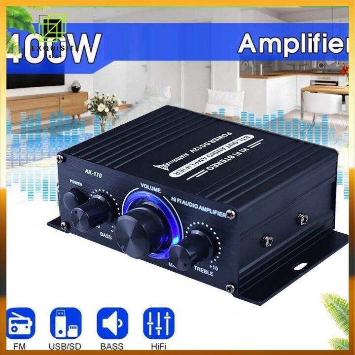【EST】AK-170 Wireless HiFi Stereo Audio Power Amplifier 200W 200W with ...