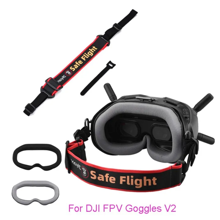 For DJI FPV Googles V2 Hend Strap Adjustable Headband / Sponge Foam Eye ...