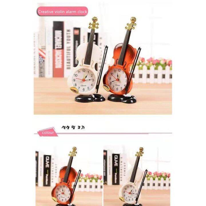 Violin alarm clock Sleek Silent Wall Clock Embossed Numbers Easy Read ...