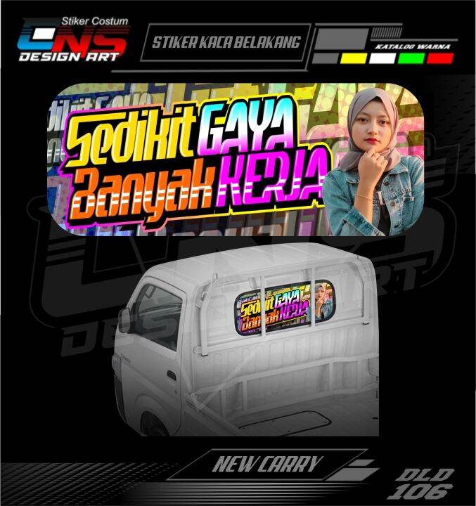 Stiker Kaca Belakang One Way NEW CARRY Pick Up Sticker Cewek Keren ...