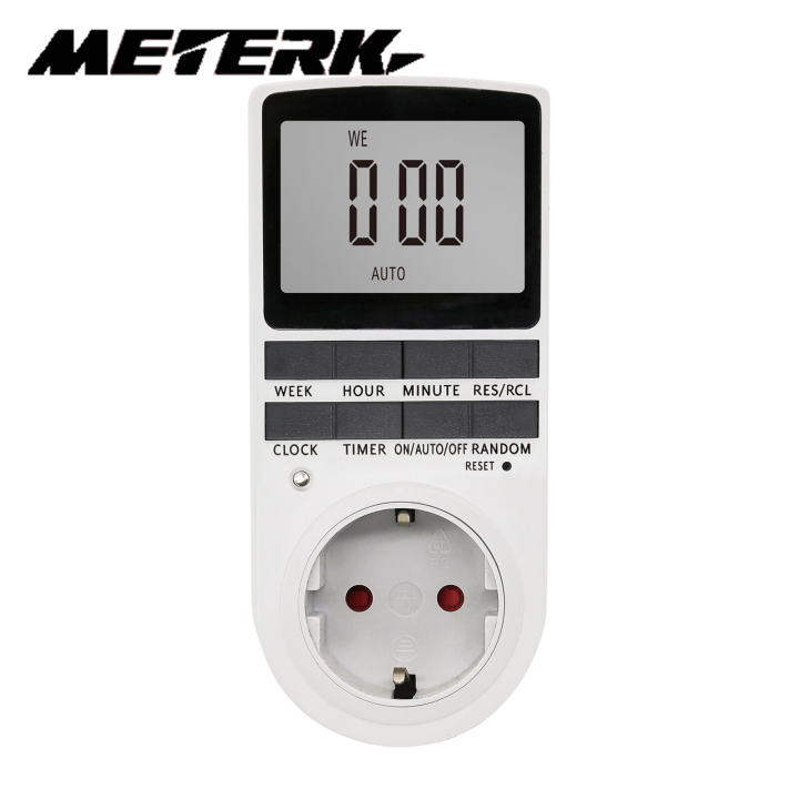 Meterk Digital Timer Switch Socket Digital Electronic Timer Switch LCD Display Plug-in ...