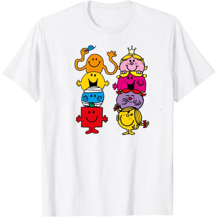 Cartoon MR. MEN and LITTLE MISS graphic cotton O-neck T-shirt for men ...