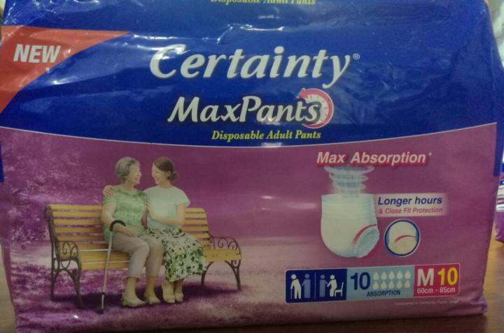 CERTAINTY MAXPANTS DISPOSABLE ADULT DIAPERS PANTS M10/L9/XL8 | Lazada
