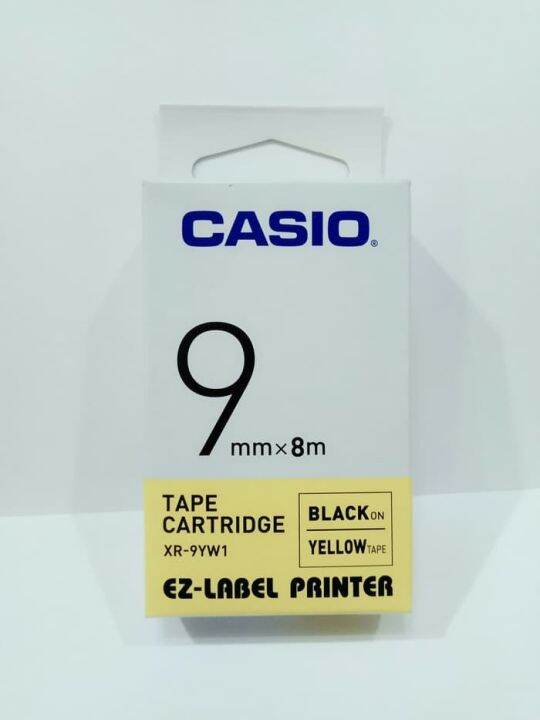 Casio ez-label printer 9mm tipe xr-9yw1 black on yellow tape | Lazada ...