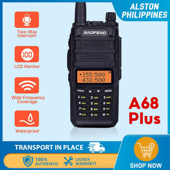 Baofeng BF-A68 Plus UHF VHF 5W IP67 Waterproof Walkie Talkie (Black ...